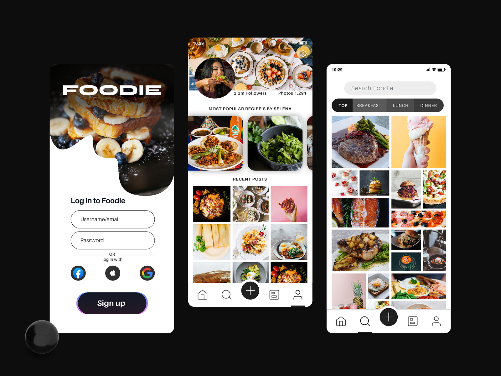 Foodie App Design by Austin Silberman on Dribbble