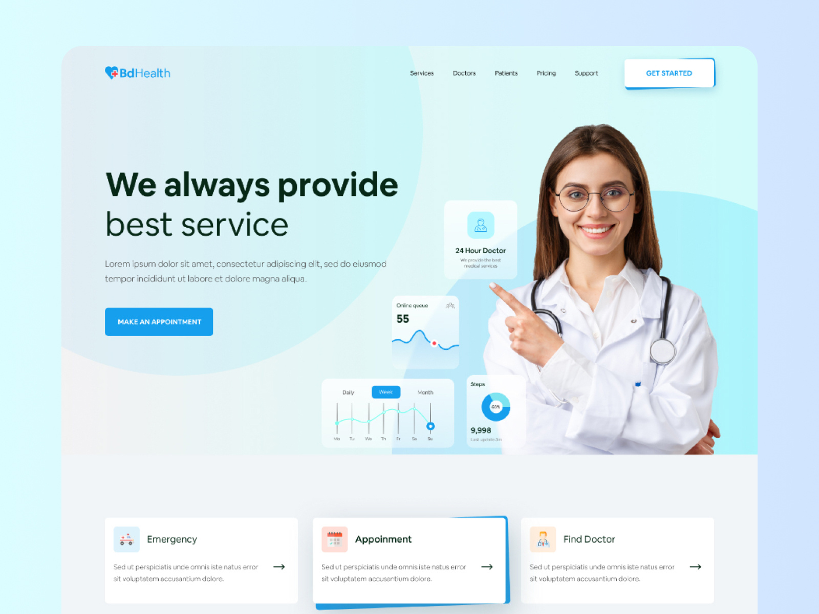 Medical Web UI Exploration || 2021 by Anik Deb on Dribbble
