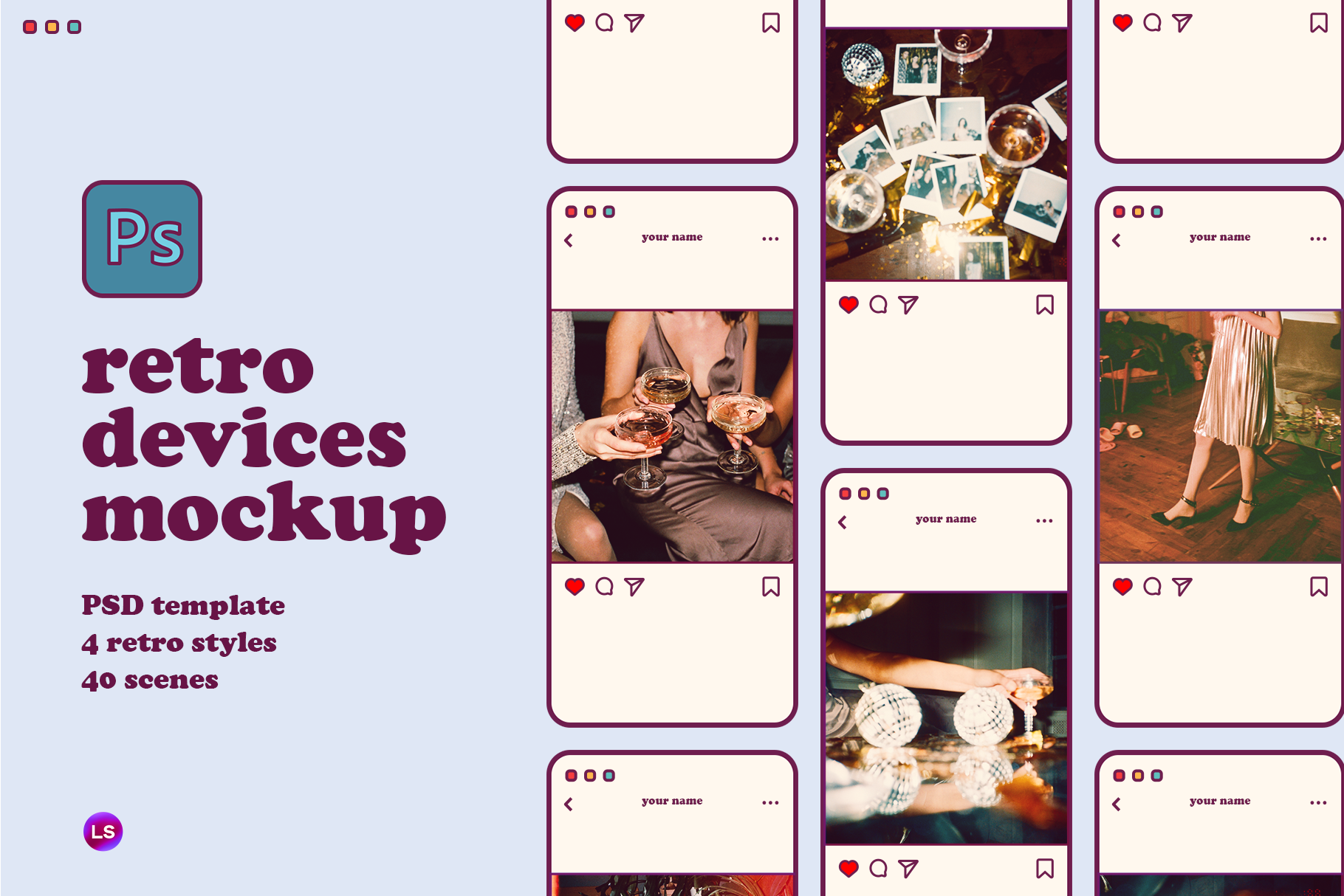 Browse thousands of Retro Mockups images for design inspiration | Dribbble
