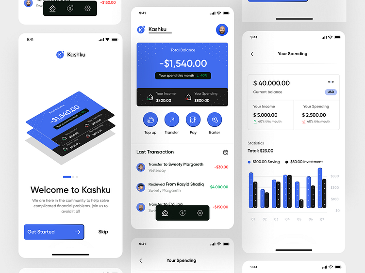 Kashku - Financial Apps by Rasyid Shadiq for Nija Works on Dribbble