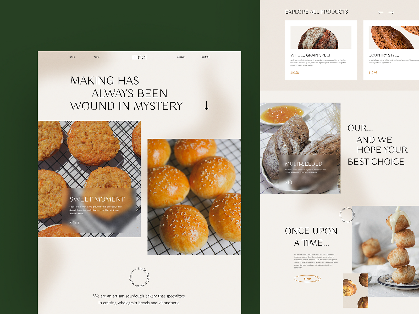 Craft Bakery Website by Habitat on Dribbble