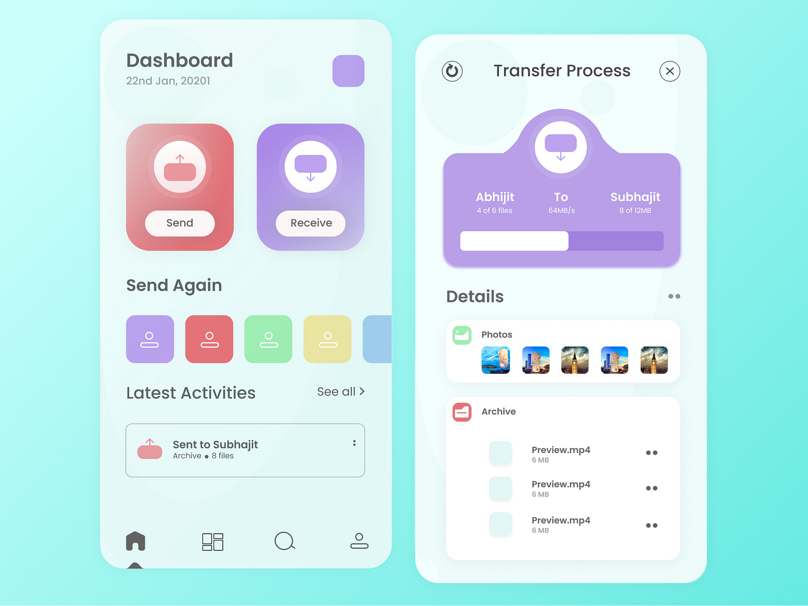 Data Sharing App by abhijit karmakar on Dribbble
