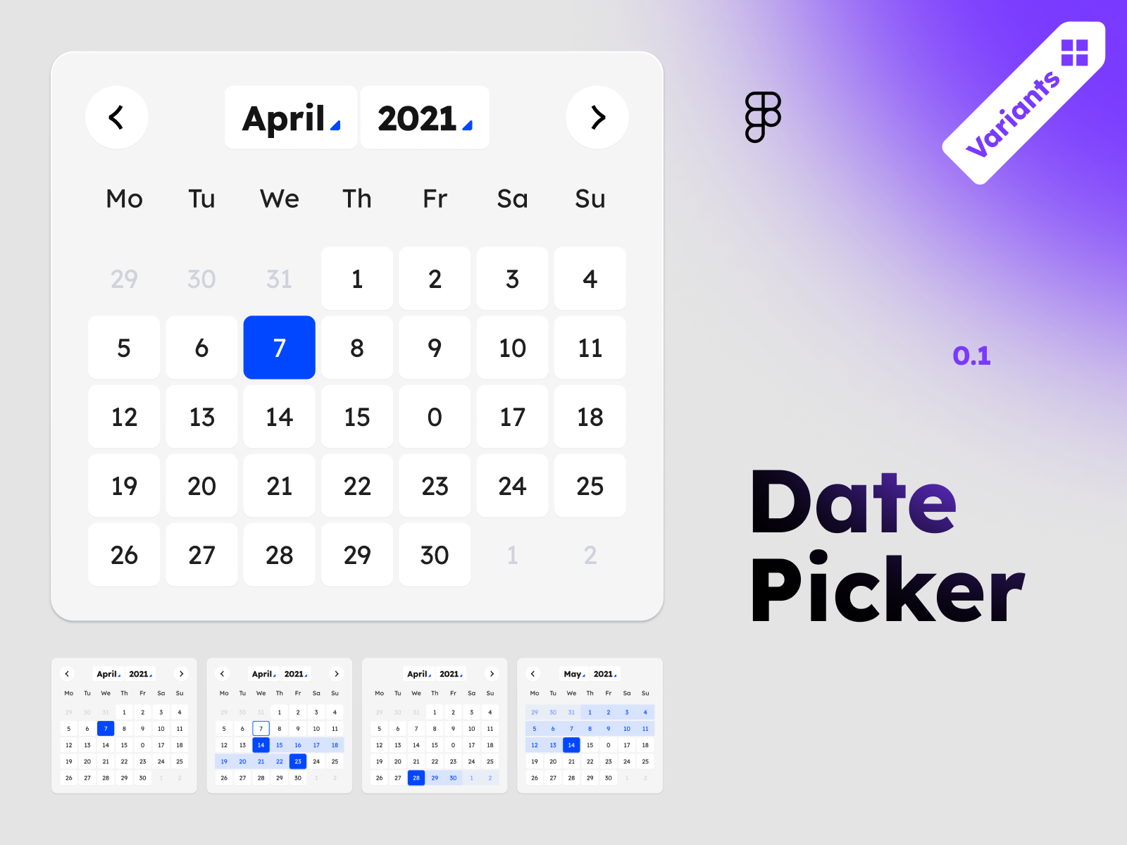 Date picker by Intracerebrally on Dribbble