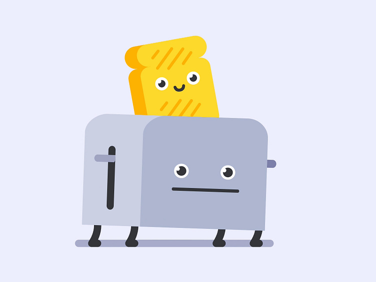 2D Illustration Cheerful Toaster Animation by AyhanALTINOK on Dribbble