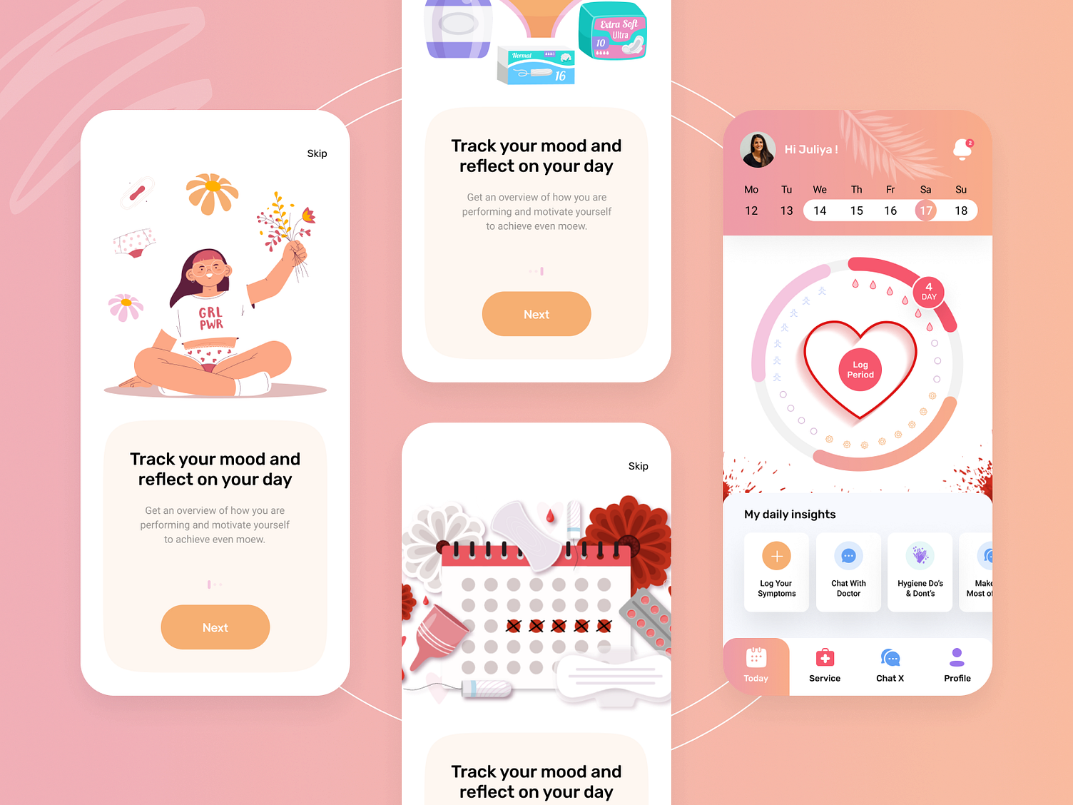 Period Tracker App by Shadhin lablu 👨🏻‍💻 on Dribbble