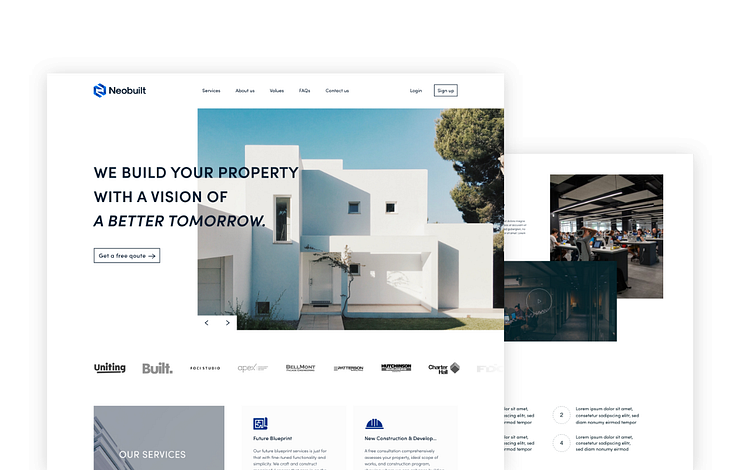 Construction UI design by District 22 Agency for District-22 on Dribbble