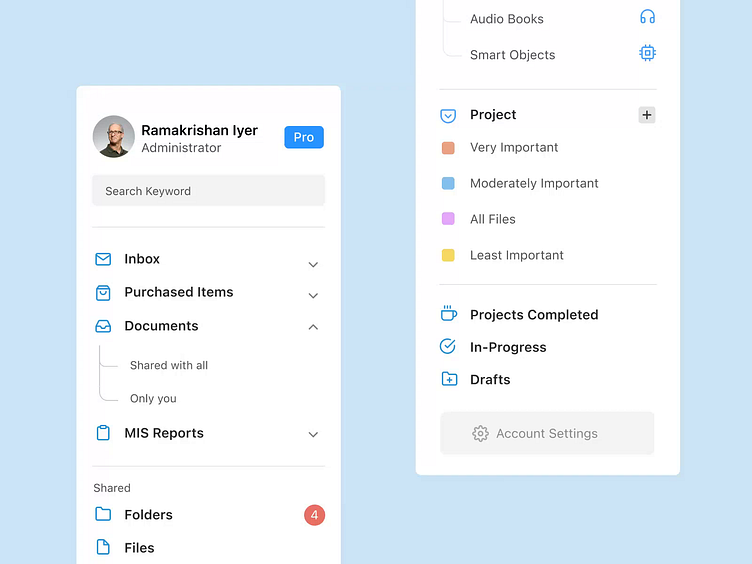 Navigation for Dashboard by Ashish on Dribbble