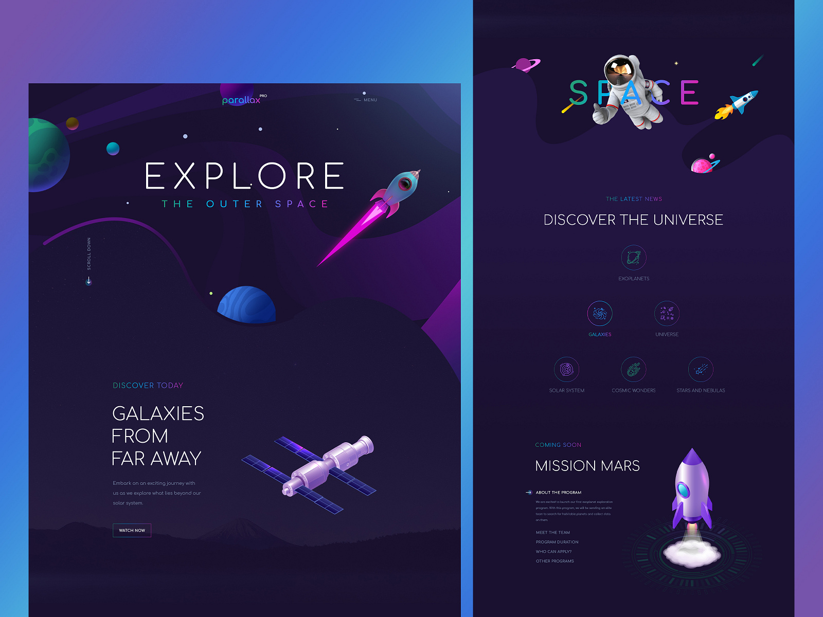 Parallax Pro - Multipurpose Website Template by Sabbir for Startise on ...