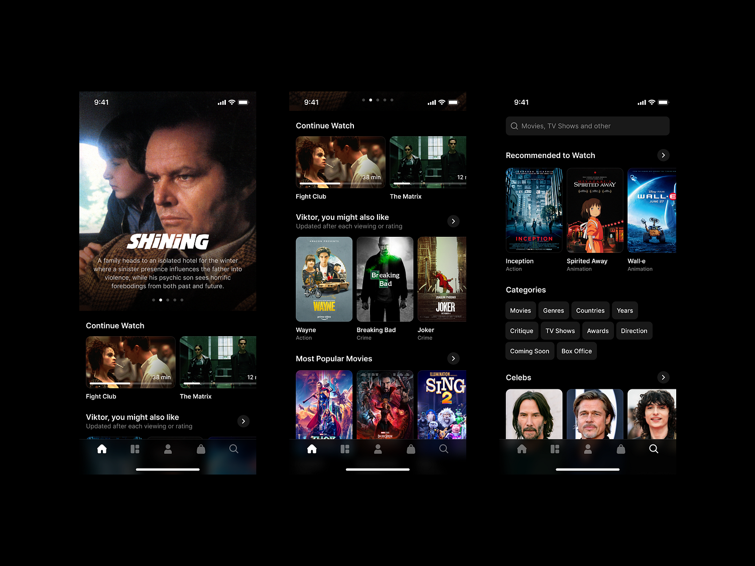 Movie Streaming App by Viktor T. for Sok Studio on Dribbble
