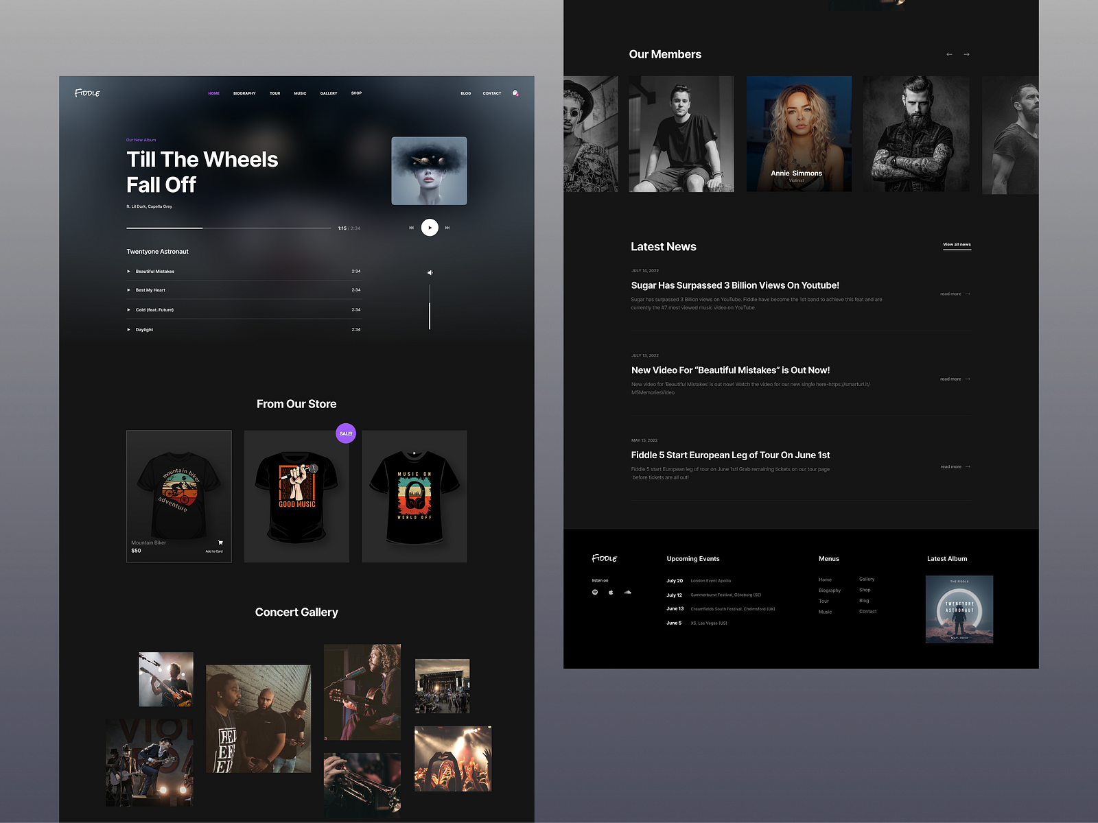 Music Band Website Design by Onur Tavil on Dribbble