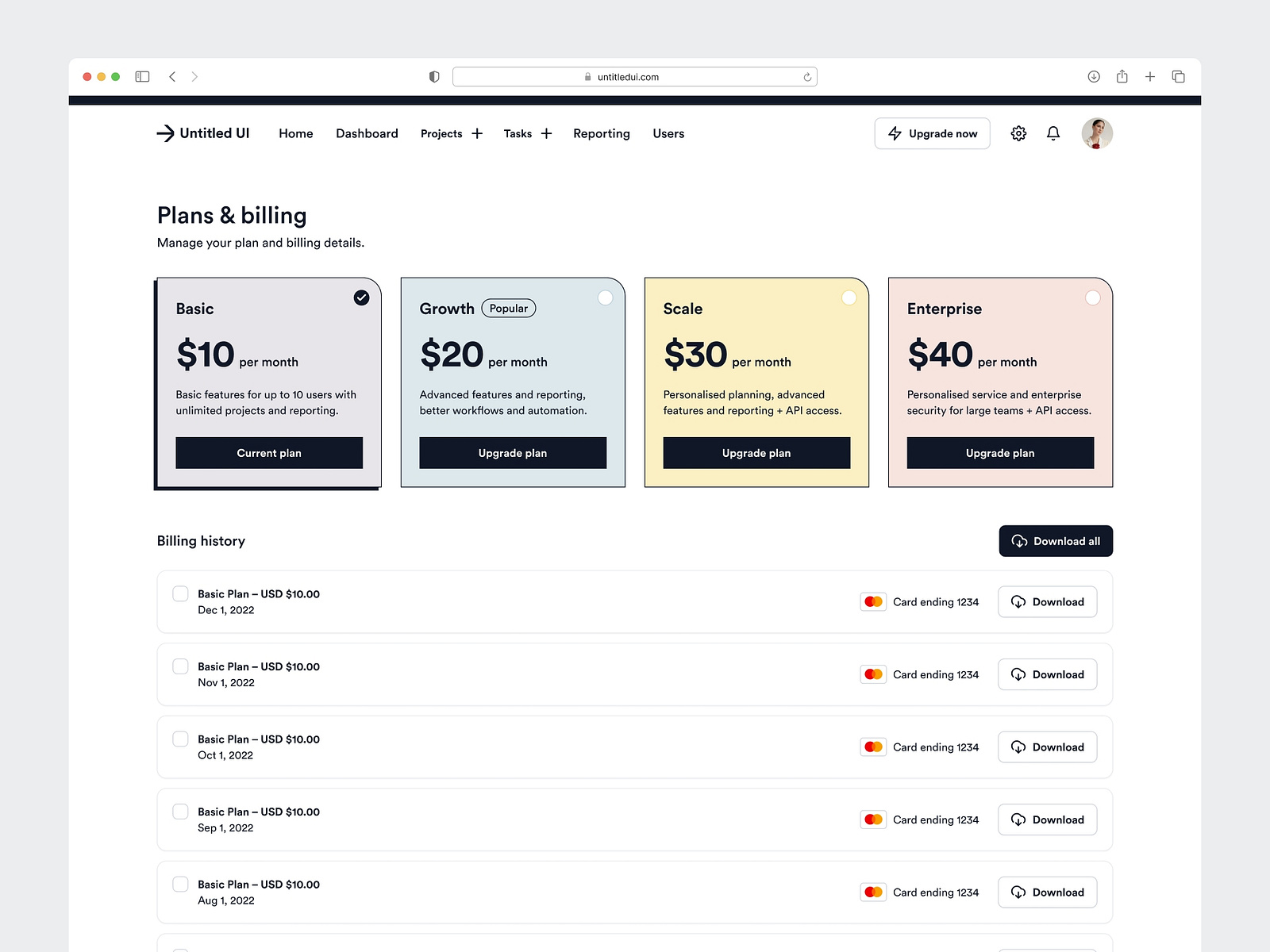 Billing settings page — Untitled UI by Jordan Hughes® on Dribbble Billing settings page — Untitled UI by Jordan Hughes® on Dribbble