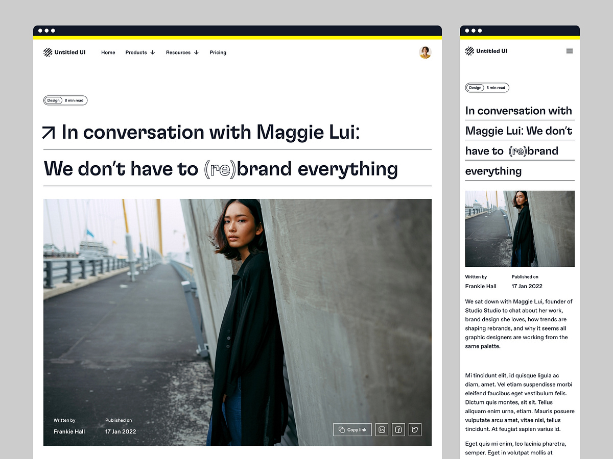 Minimal blog post — Untitled UI by Jordan Hughes® on Dribbble