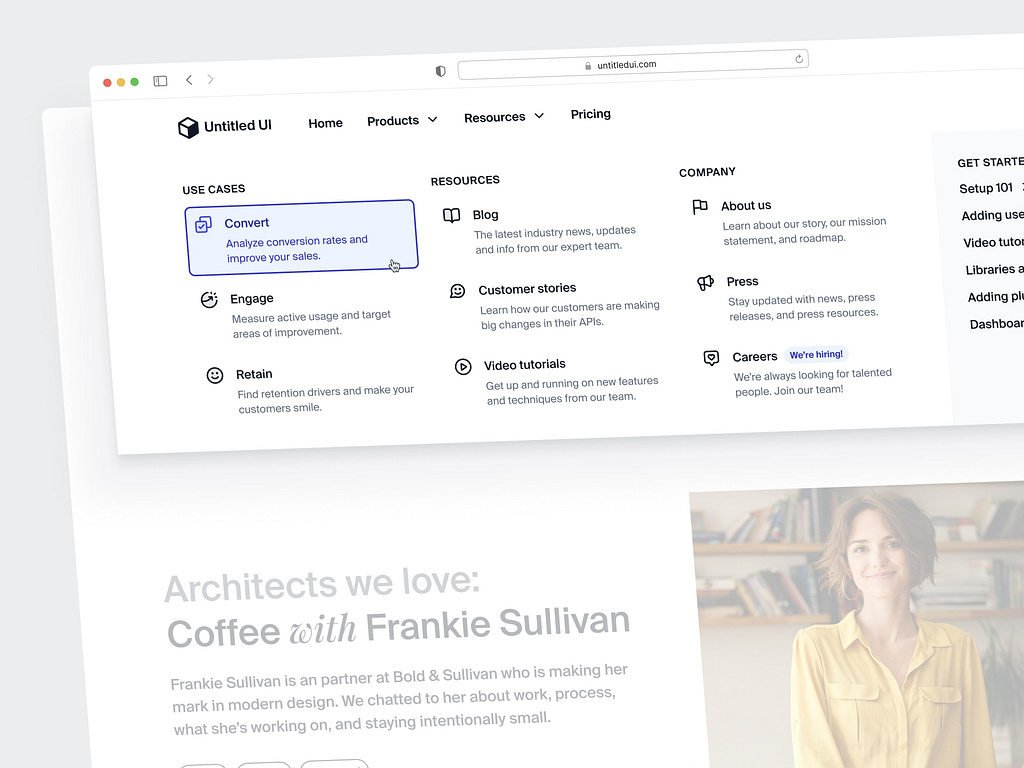 Header navigation — Untitled UI by Jordan Hughes® on Dribbble