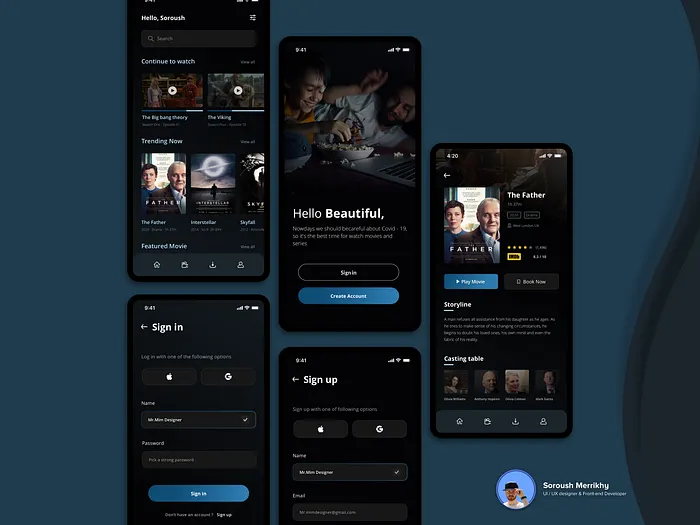 Movie App designs, themes, templates and downloadable graphic elements ...