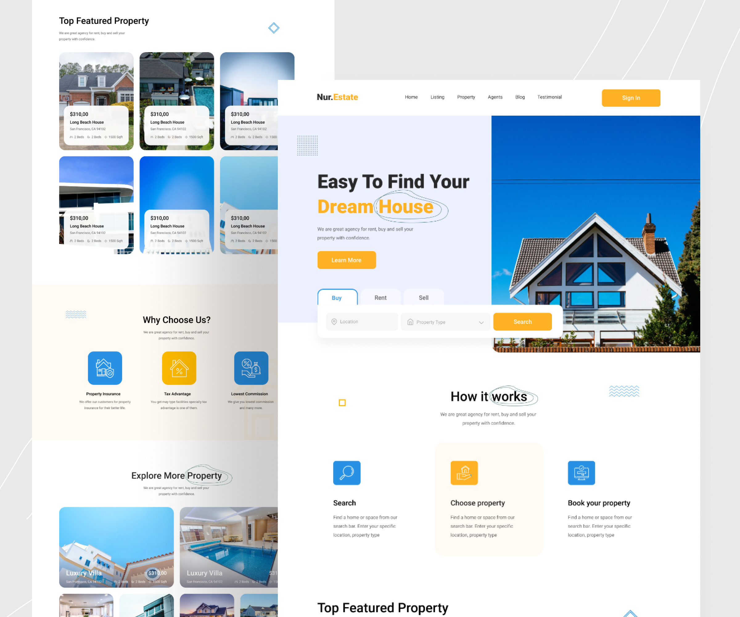 Real Estate Landing Page Design by Awlad Hossain on Dribbble