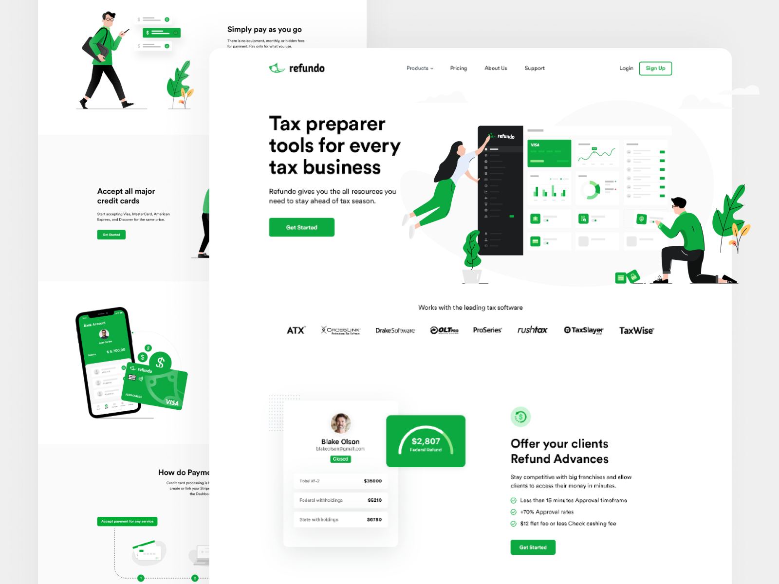 Refundo - Tax Preparer Tools Website by WeBoth on Dribbble