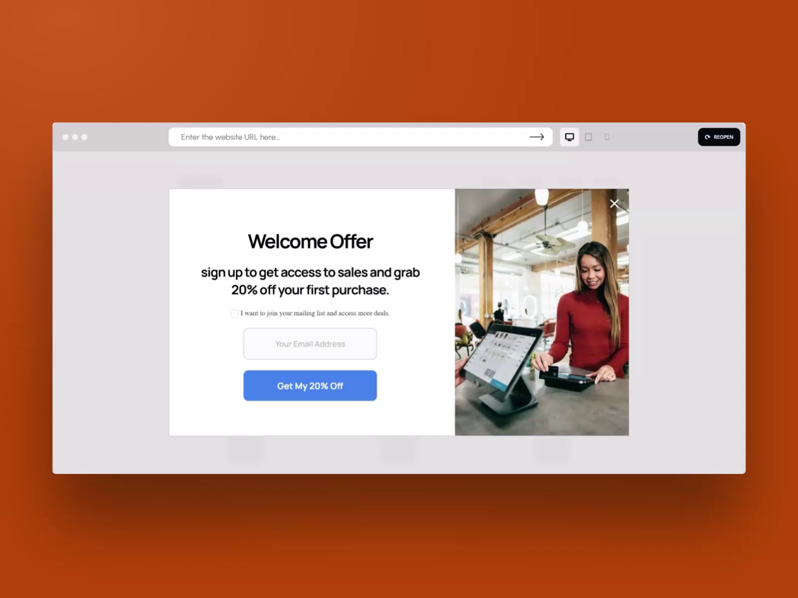 Welcome Offer Popup Template by depicter on Dribbble