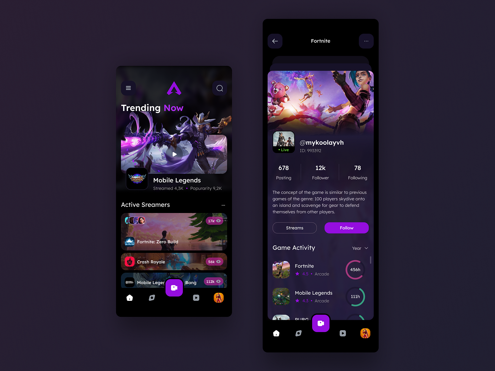 Game Streaming App by Yevhen Ledenov for Ledo on Dribbble