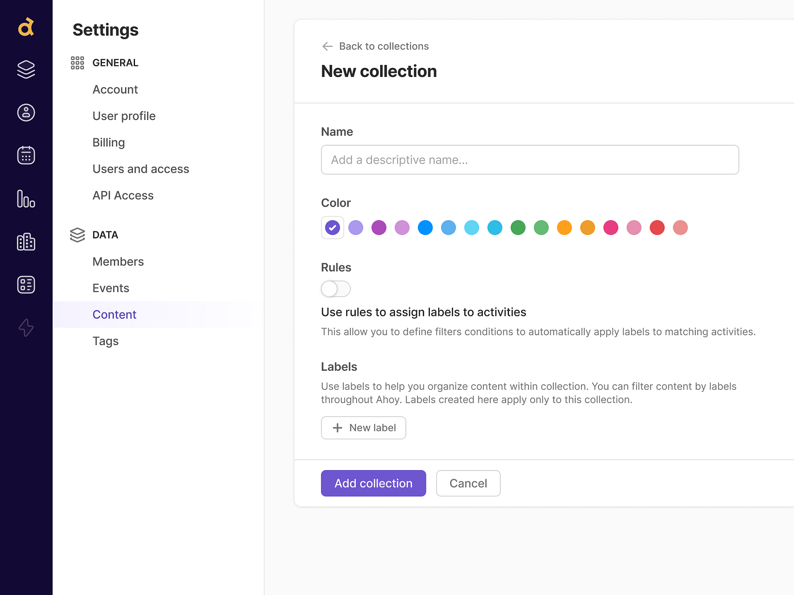 Settings - New Collection Form by usrnk1 on Dribbble