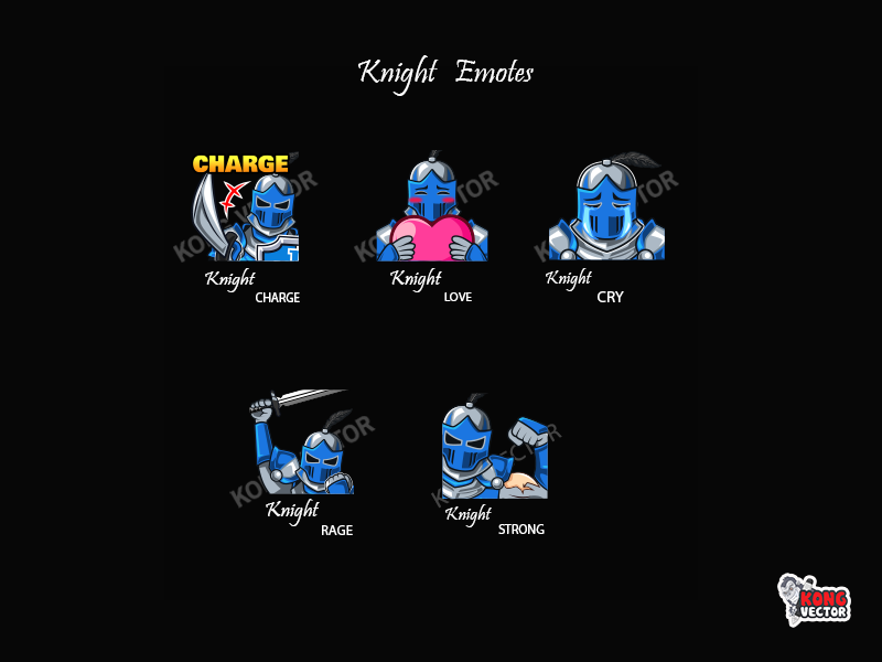 Knight Twitch Emotes by Kong Vector on Dribbble