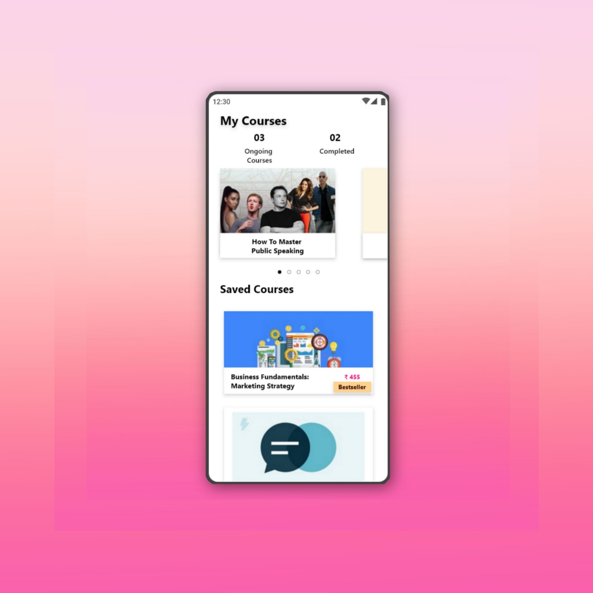 Online Courses Mobile App UI Design by Urvashi Kaushik on Dribbble