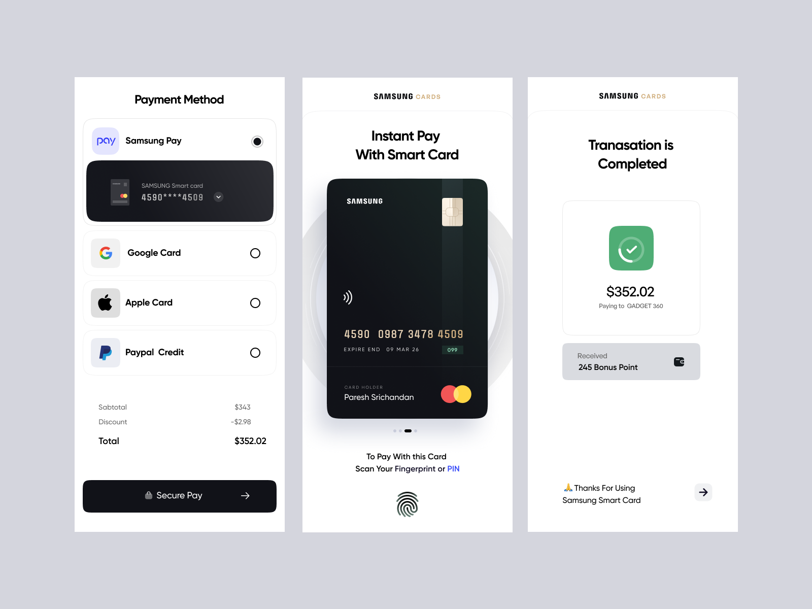 Samsung Wallet Concept by Paresh on Dribbble