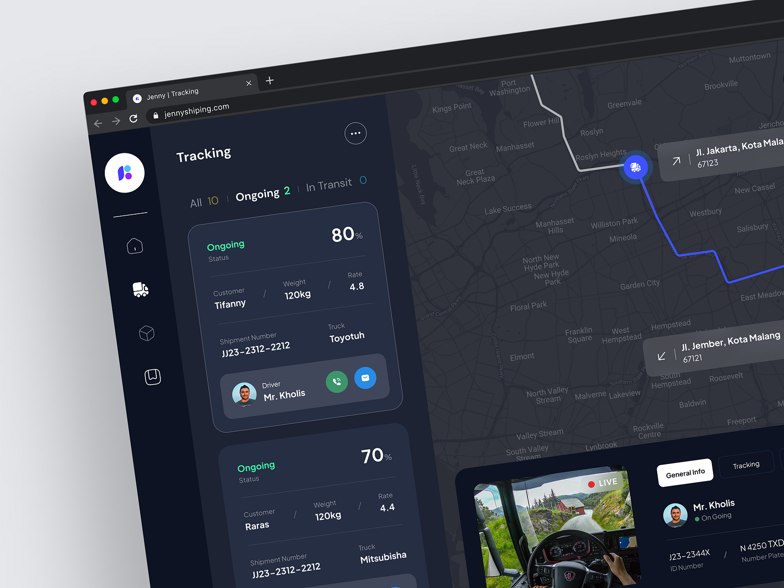 JennyV2 - Dashboard Shipping System by Onky on Dribbble