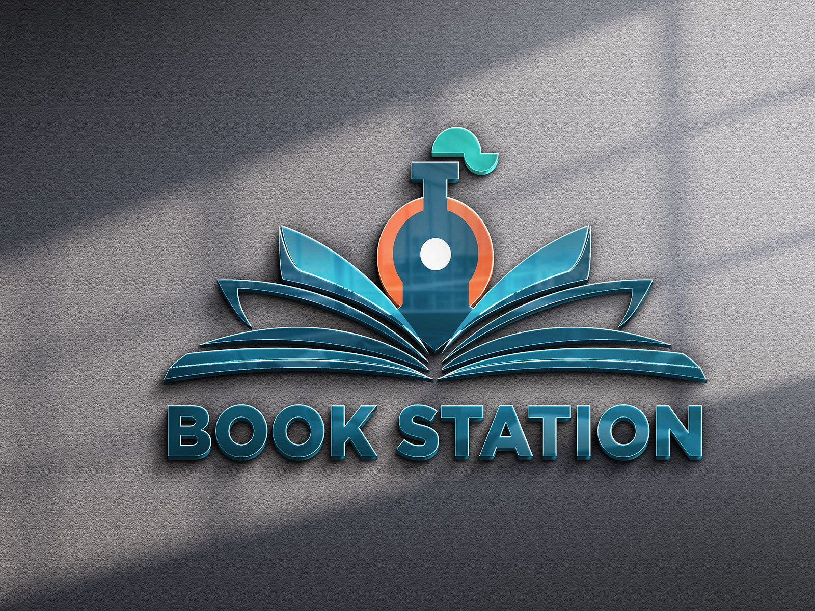 Book station logo by Farhan Bin Hanif on Dribbble