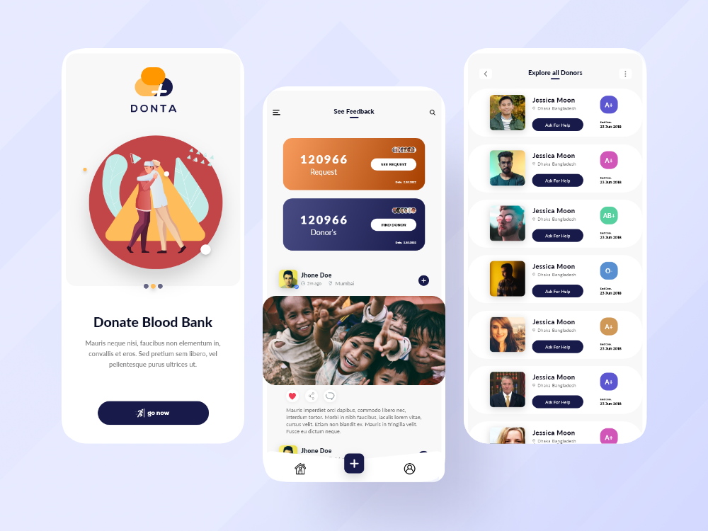 The Blood Donation IOS mobile app design by BizBug Design on Dribbble