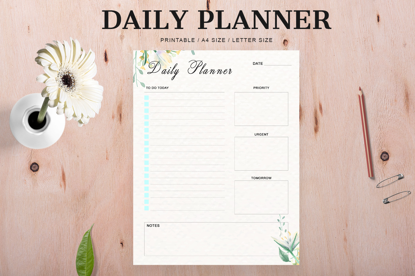 Modern Daily Planner Printable by Mohammad Usama on Dribbble