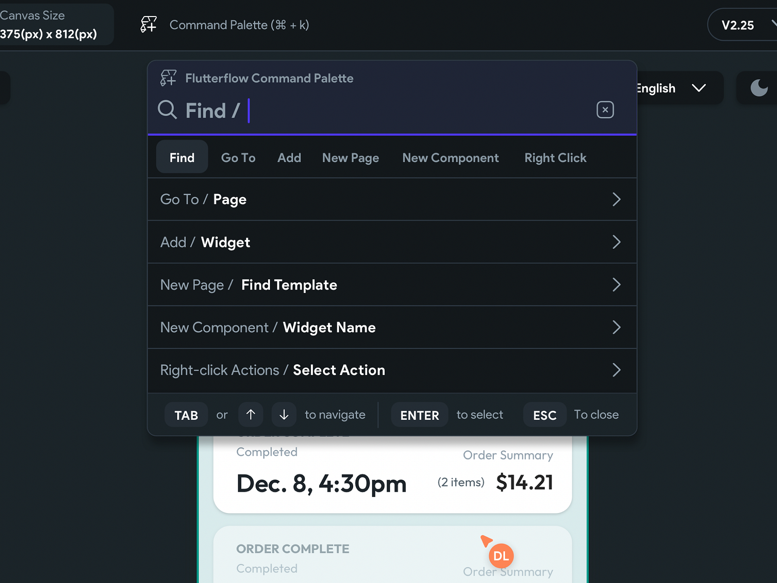 Command Palette v1 (WIP) by Flutterflow on Dribbble