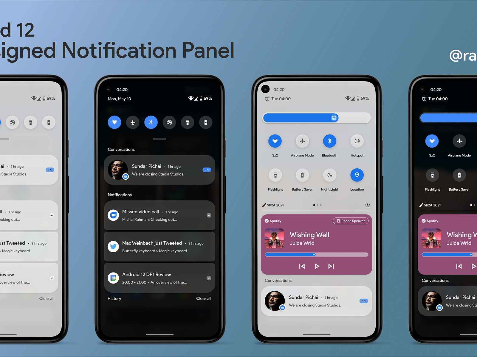 Android 12 Notification Panel Redesign by Baraka Mkilaha on Dribbble