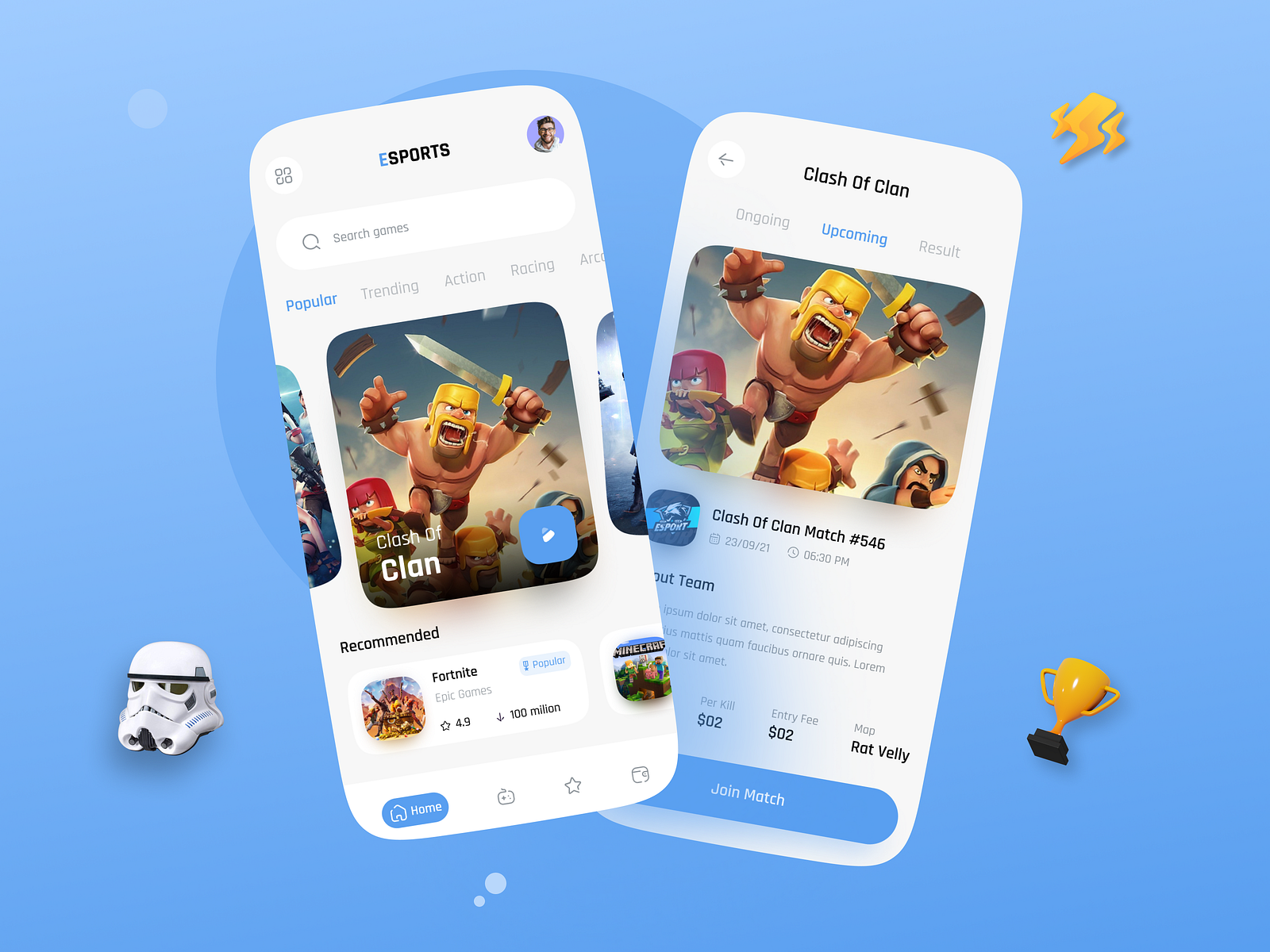 Esports Game App UI by Raju Husen on Dribbble