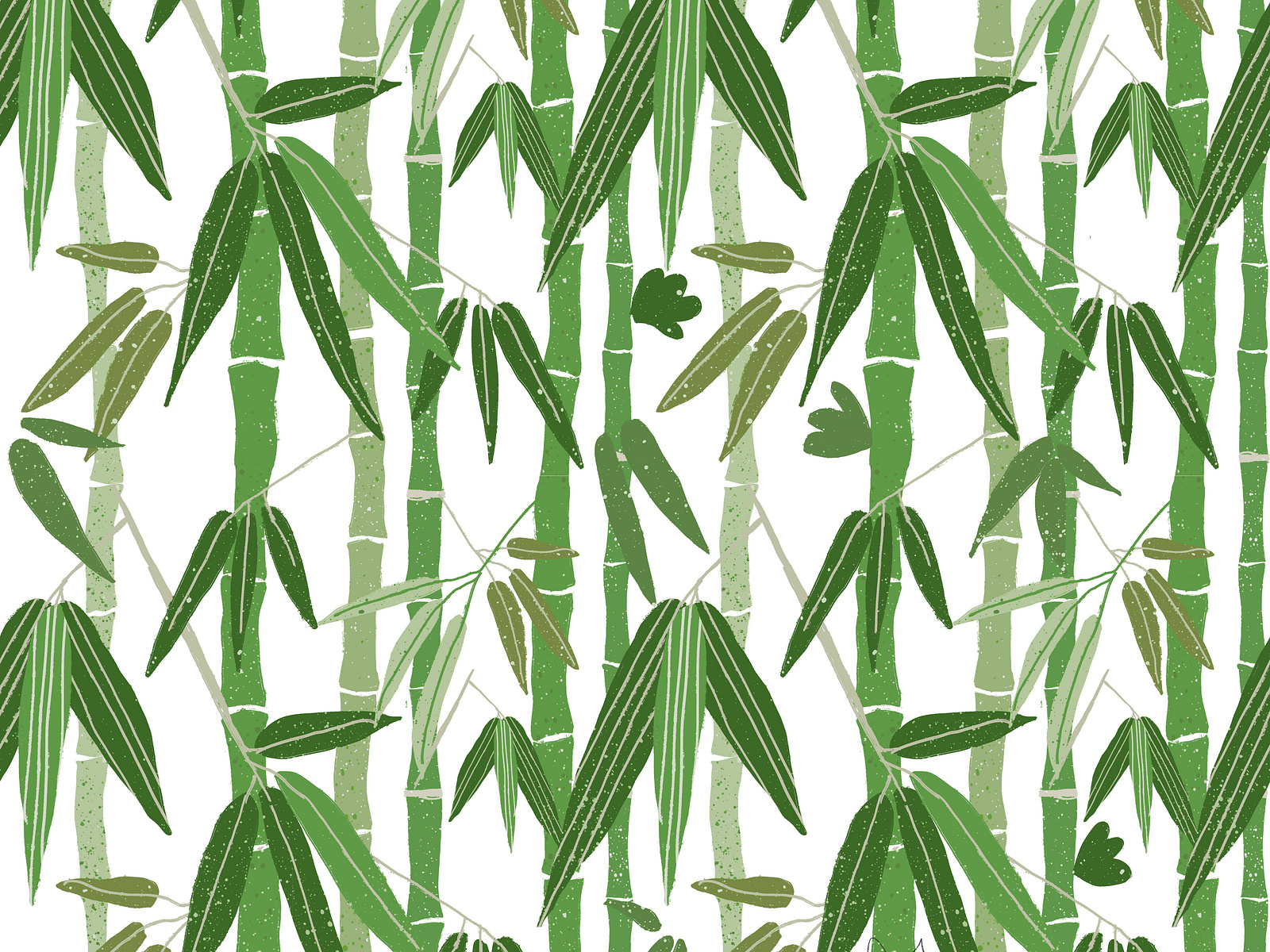 Bamboo green pattern by Maria Gerasimova on Dribbble