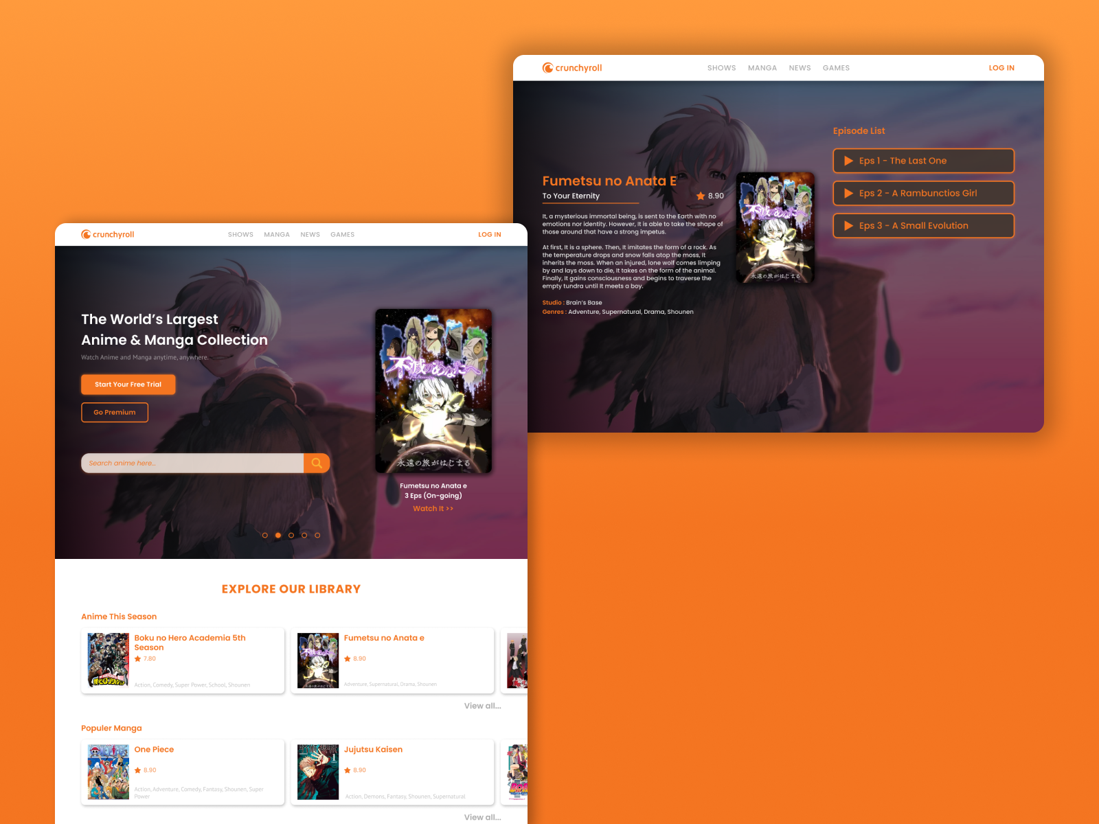 Crunchyroll Redesign by Fahmi Majid on Dribbble