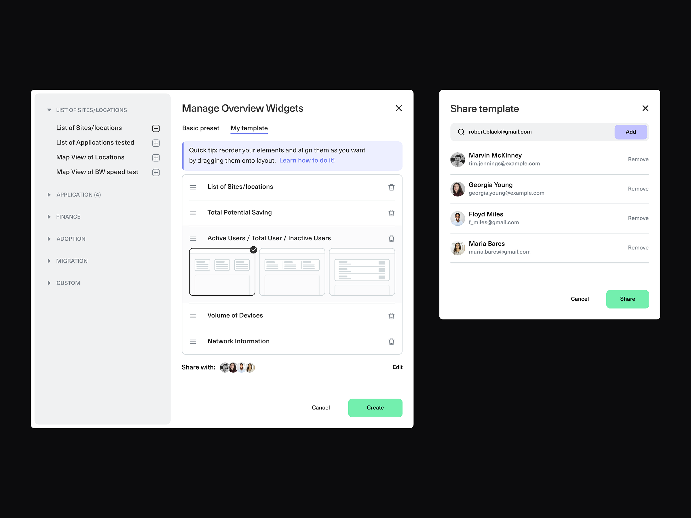 Editing Dashboard Layout Pop-Up by Kostia Varhatiuk for Fireart Studio ...