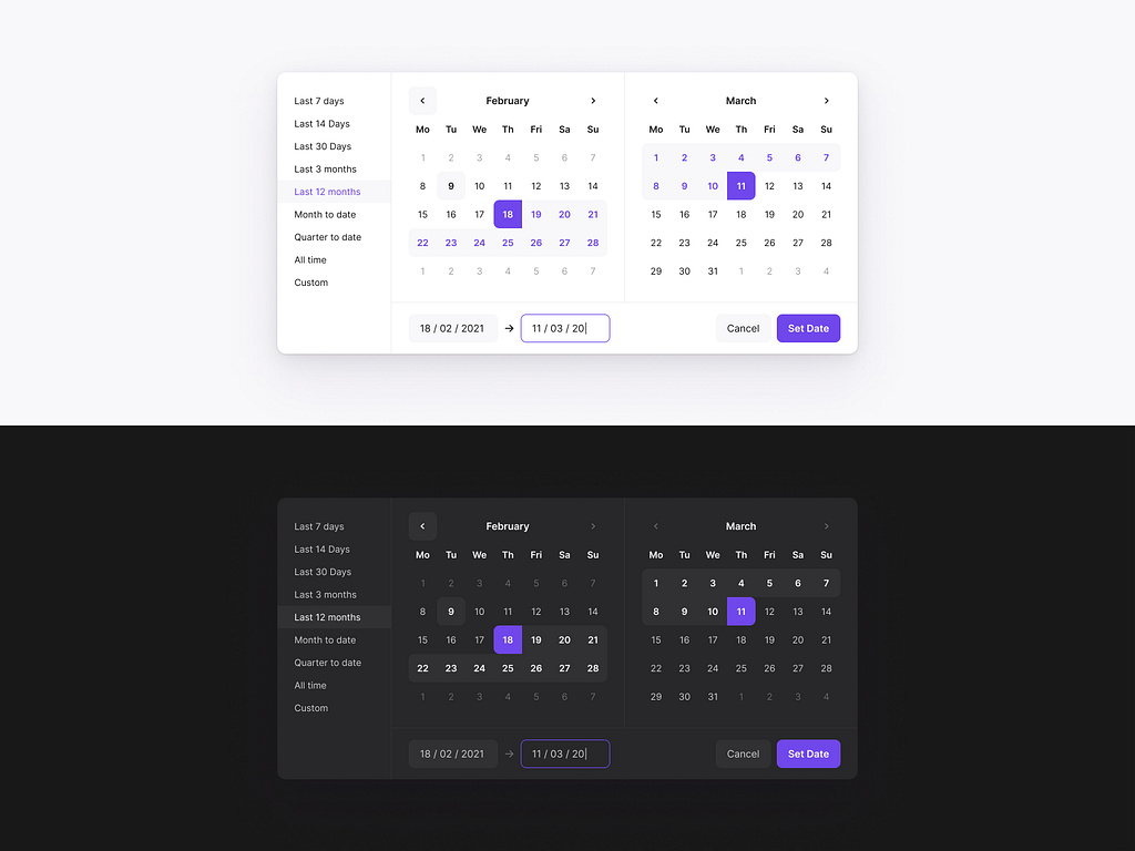Free Date Picker Figma Component by Orman Clark on Dribbble