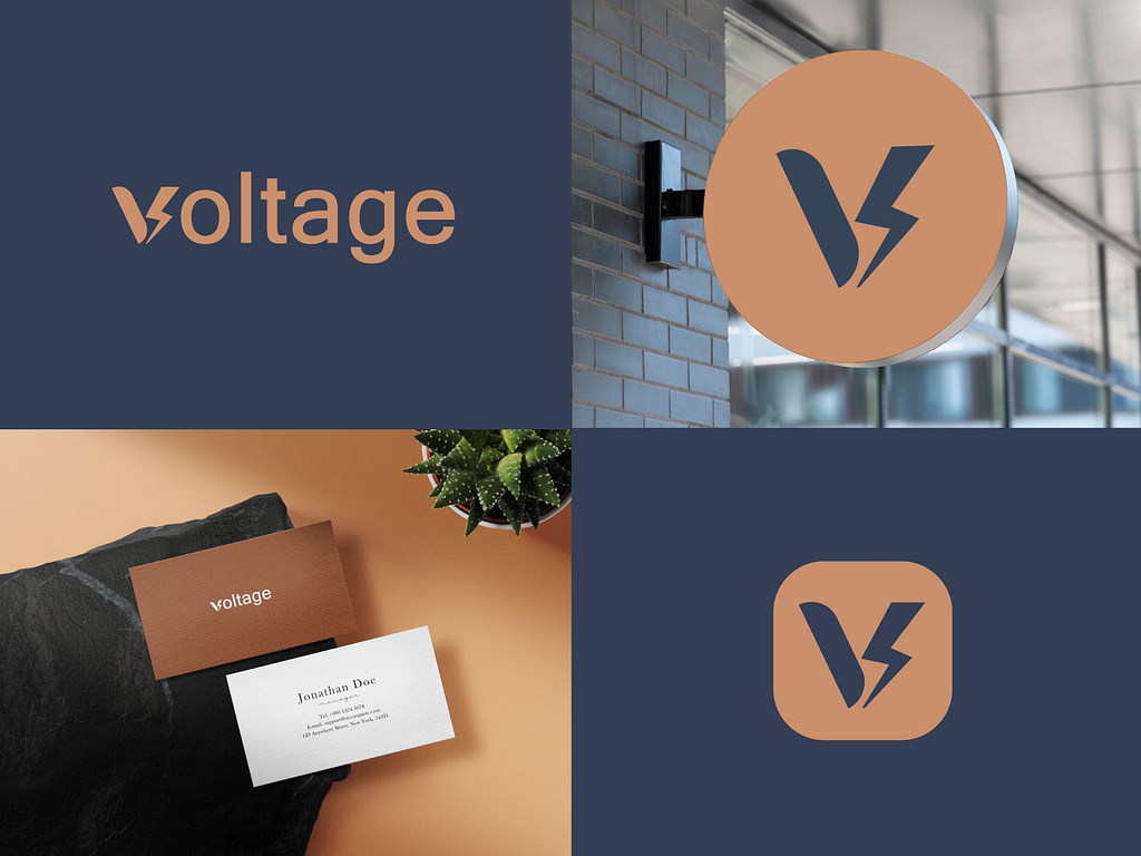 voltage logo by Arafat Hossain | Logo Designer on Dribbble