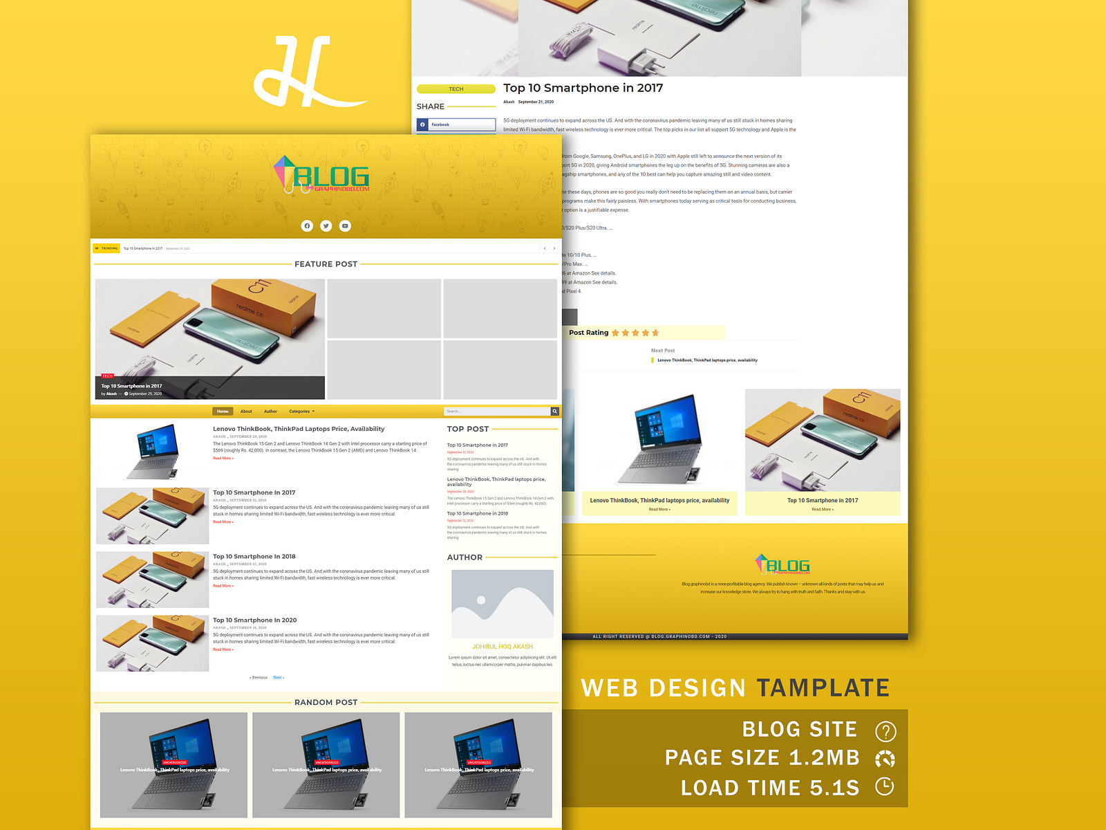 Minimal UI Blog site template design by JH Graphics on Dribbble
