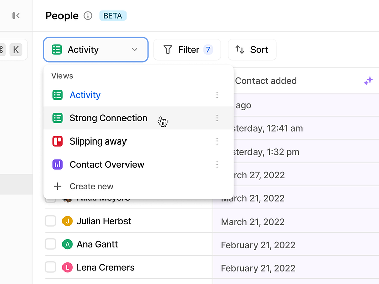 View Dropdown Updates by Attio on Dribbble