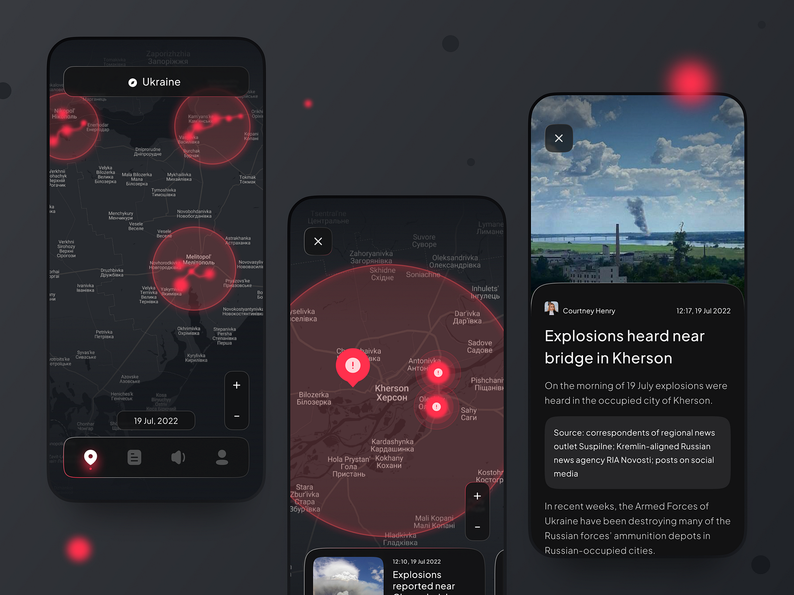 Military Events Map App by Mykola Melnyk for Uptech on Dribbble