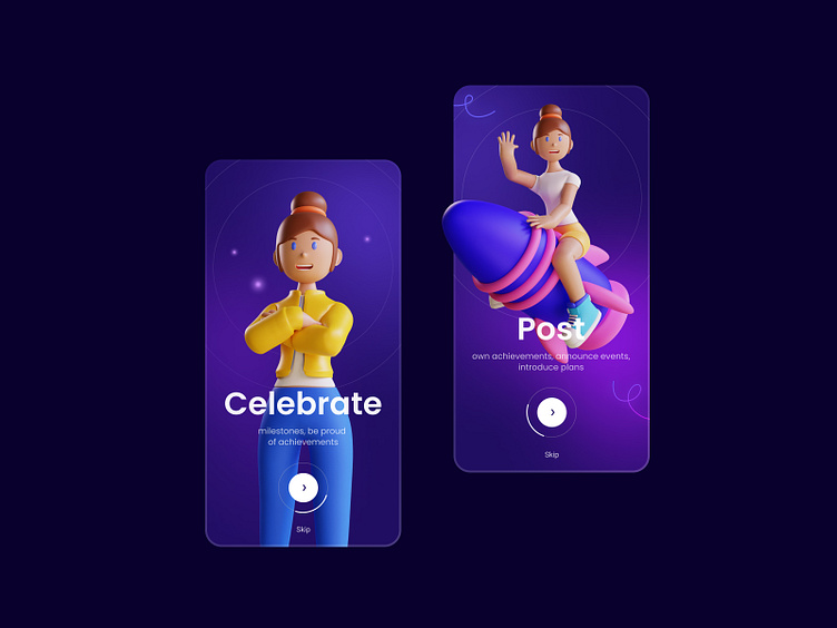 Mobile app 🌟 Intro screens by Alina Fedorchenko for snig.digital 🇺🇦 on ...