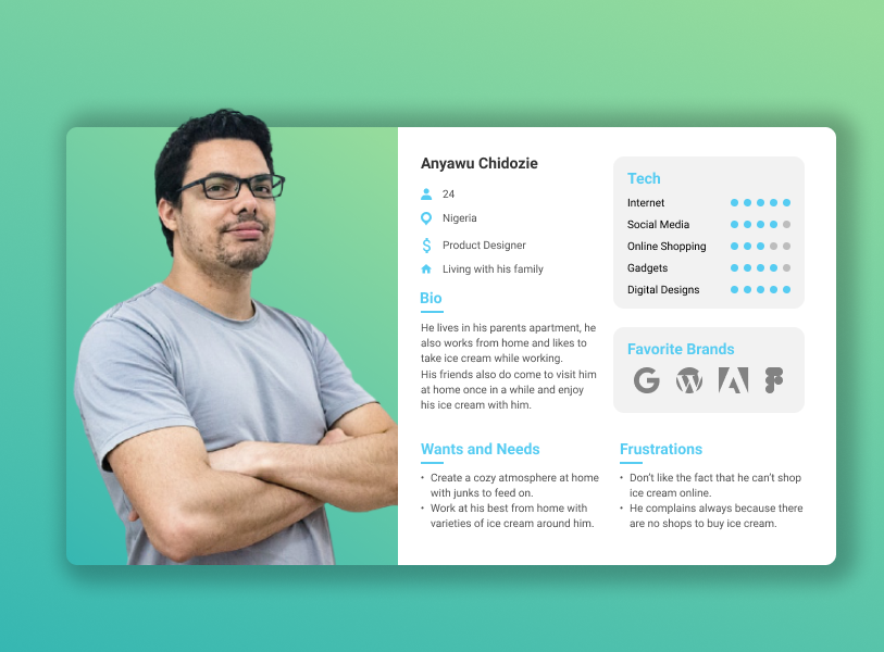 User persona by Opoola Abdurahman on Dribbble