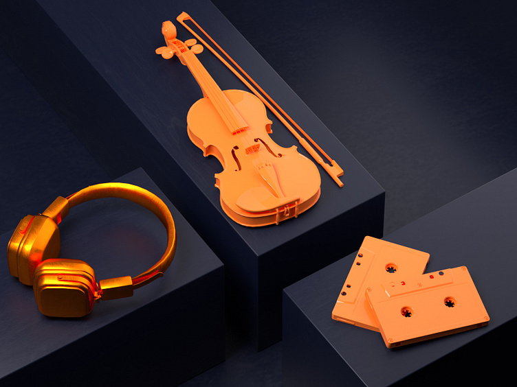 MUSIC 3D Illustration by GEORGE MIKIASHVILI on Dribbble