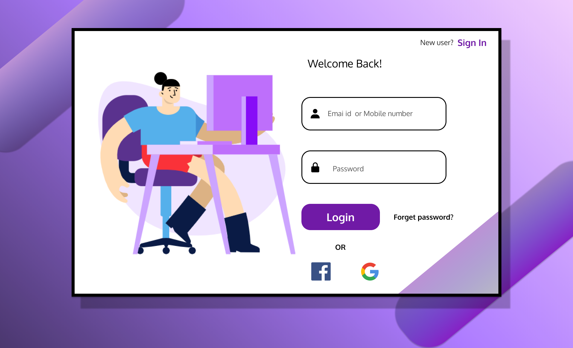 Web Login screen UI Design by SG_ui&ux on Dribbble