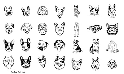Dog Line Art designs, themes, templates and downloadable graphic ...