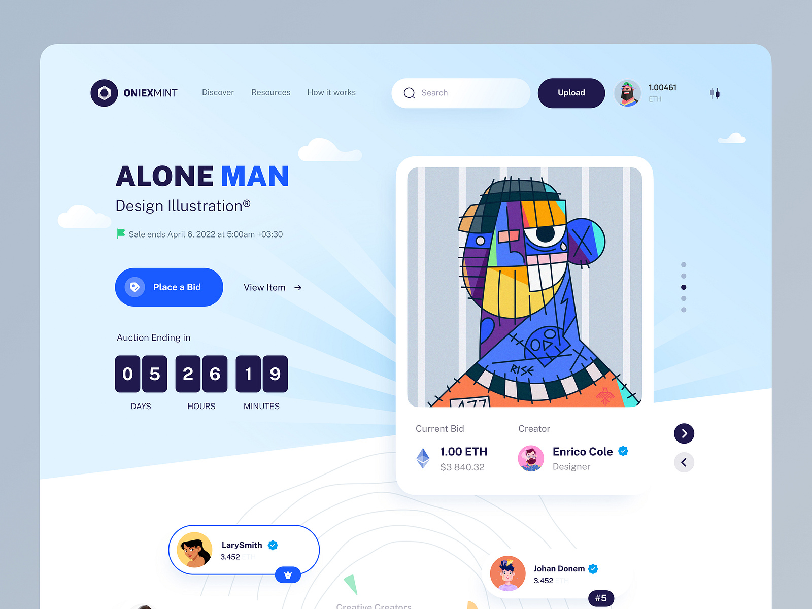 NFT Landing Page - Light by Mohammad Reza Farahzad for Ace Design on ...
