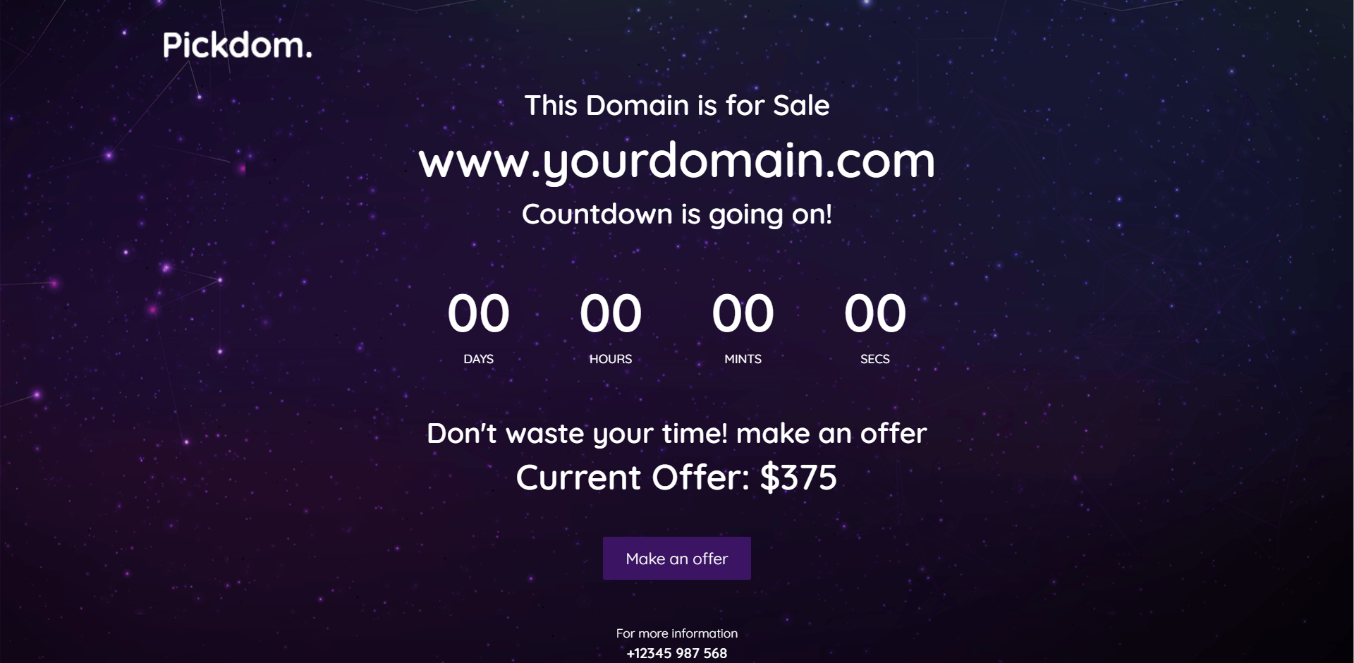 Pickdom Domain for Sale HTML Template by DevItems on Dribbble