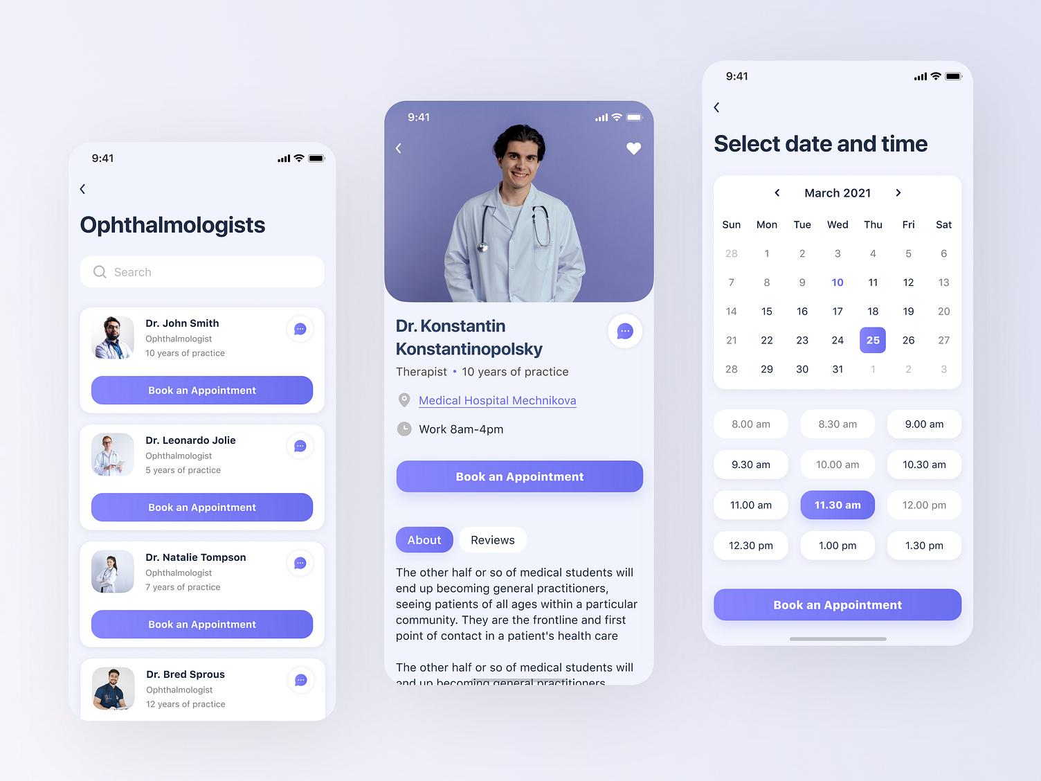 Doctor Here - medical mobile app design booking by Natalie on Dribbble
