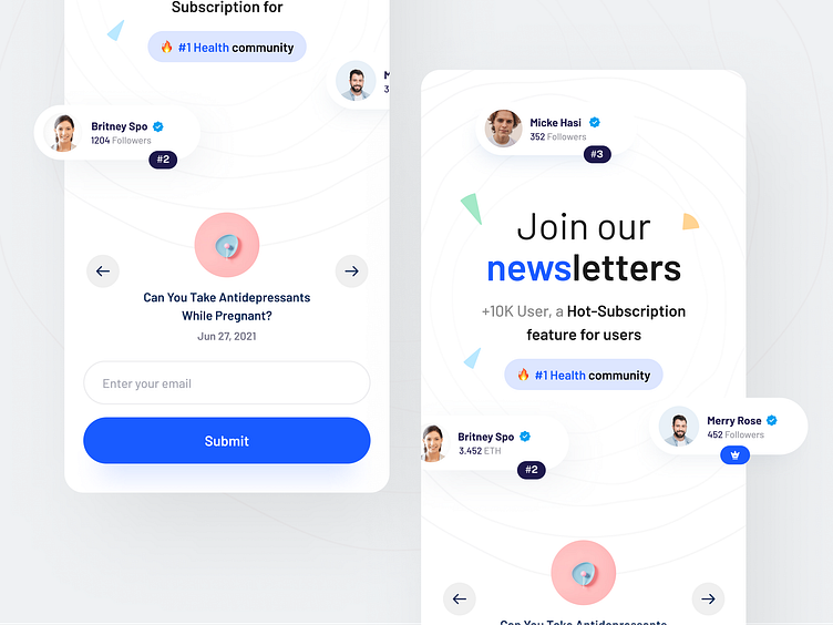 Newsletters Mobile App design - Light by Amir Baqian for Acedesign on ...
